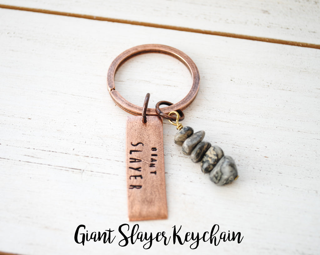 Giant Slayer Keychain - Faith Keychain - Facing Giants - David and Gol ...